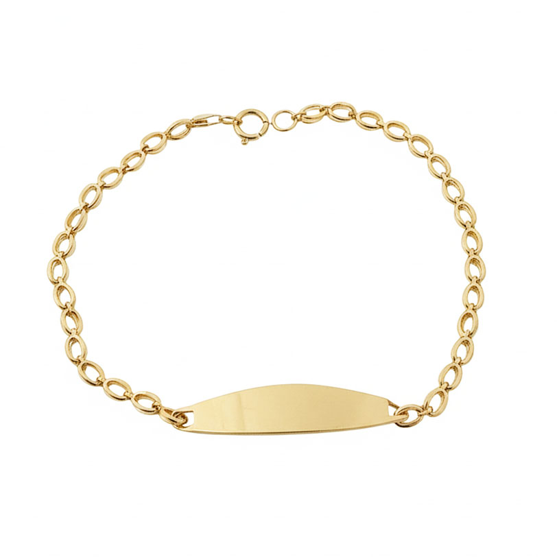 Bracelet Name Plate Yellow Gold Κ9 | tsaldaris.gr