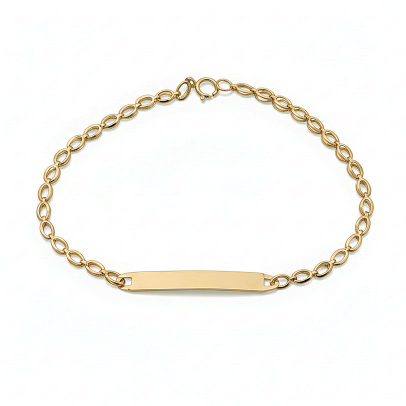 Bracelet Name Plate Yellow Gold Κ9 | tsaldaris.gr