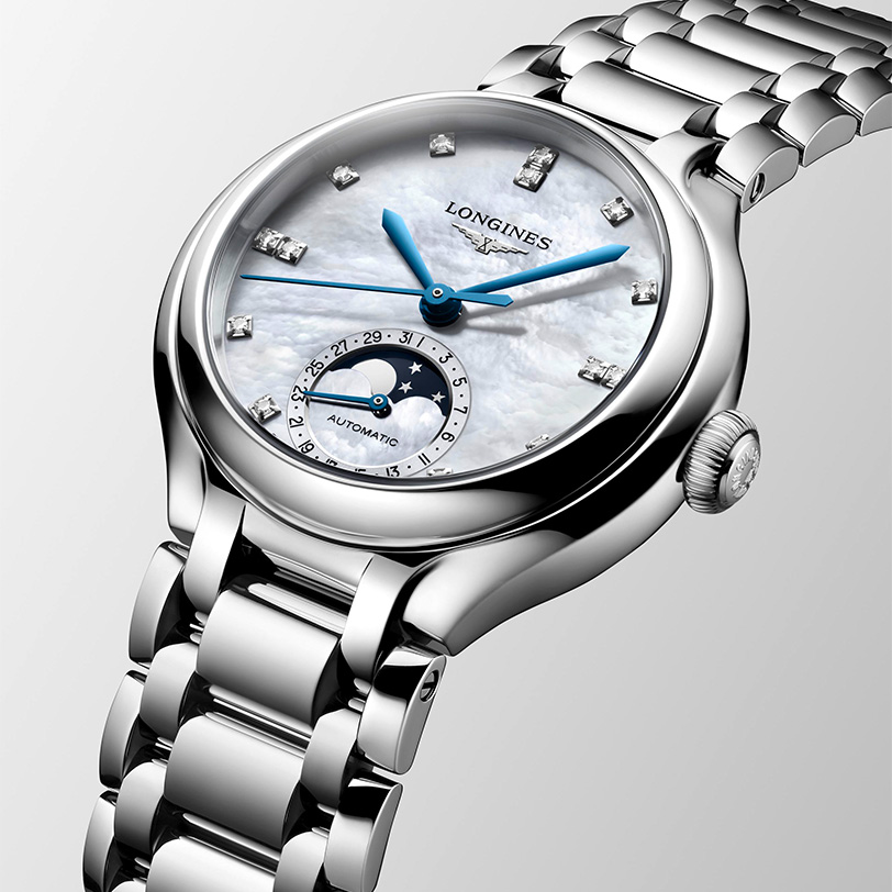 LONGINES PrimaLuna Moonphase Mother-of-pearl & Diamonds | tsaldaris.gr